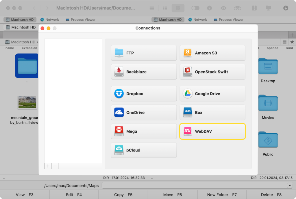 WebDAVの代替 | Commander One