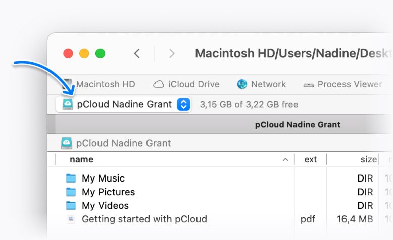 pCloud Client for Mac | Commander One