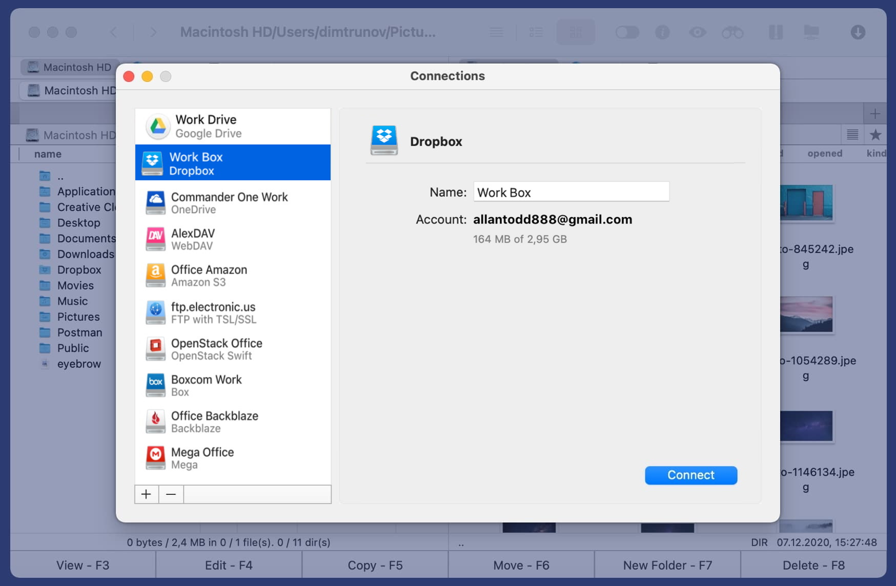 Mount Dropbox as a Network Drive on Mac with Commander One