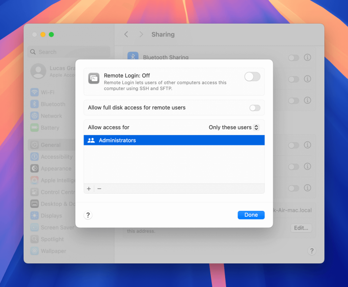 How to Setup a Mac as SFTP Server